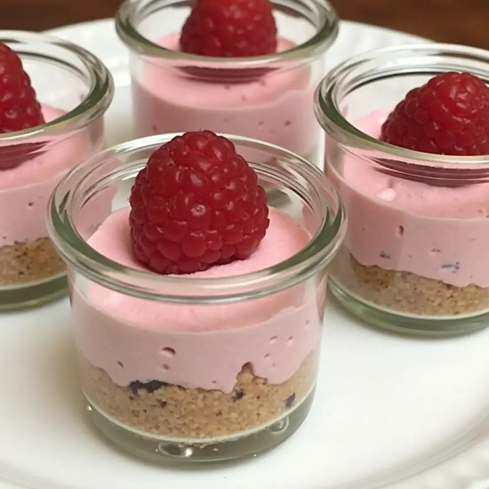 Mini Raspberry Cheesecakes in Jars