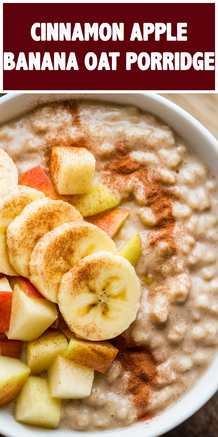 Cinnamon Apple Banana Oat Porridge