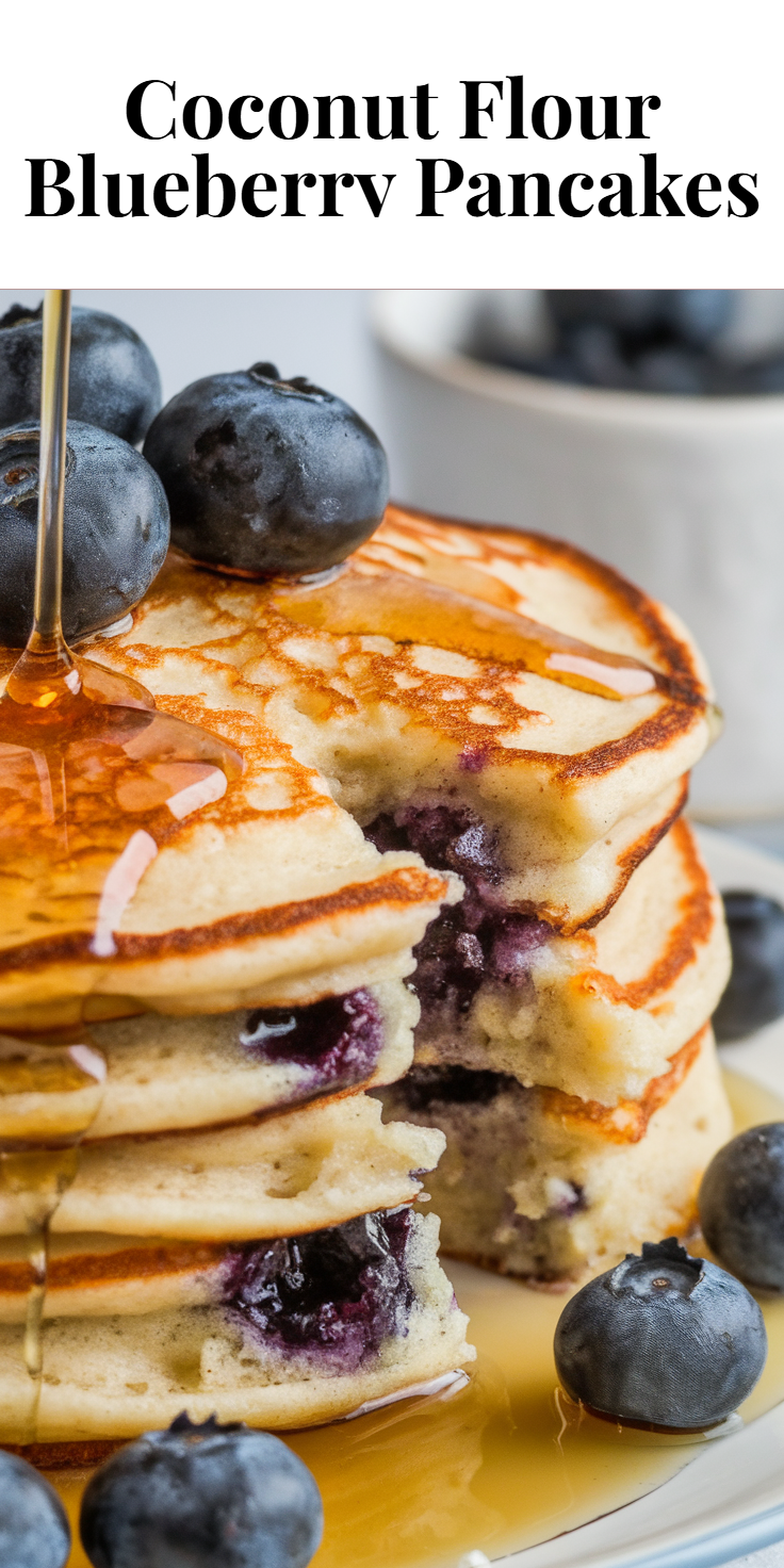 Coconut Flour Blueberry Pancakes