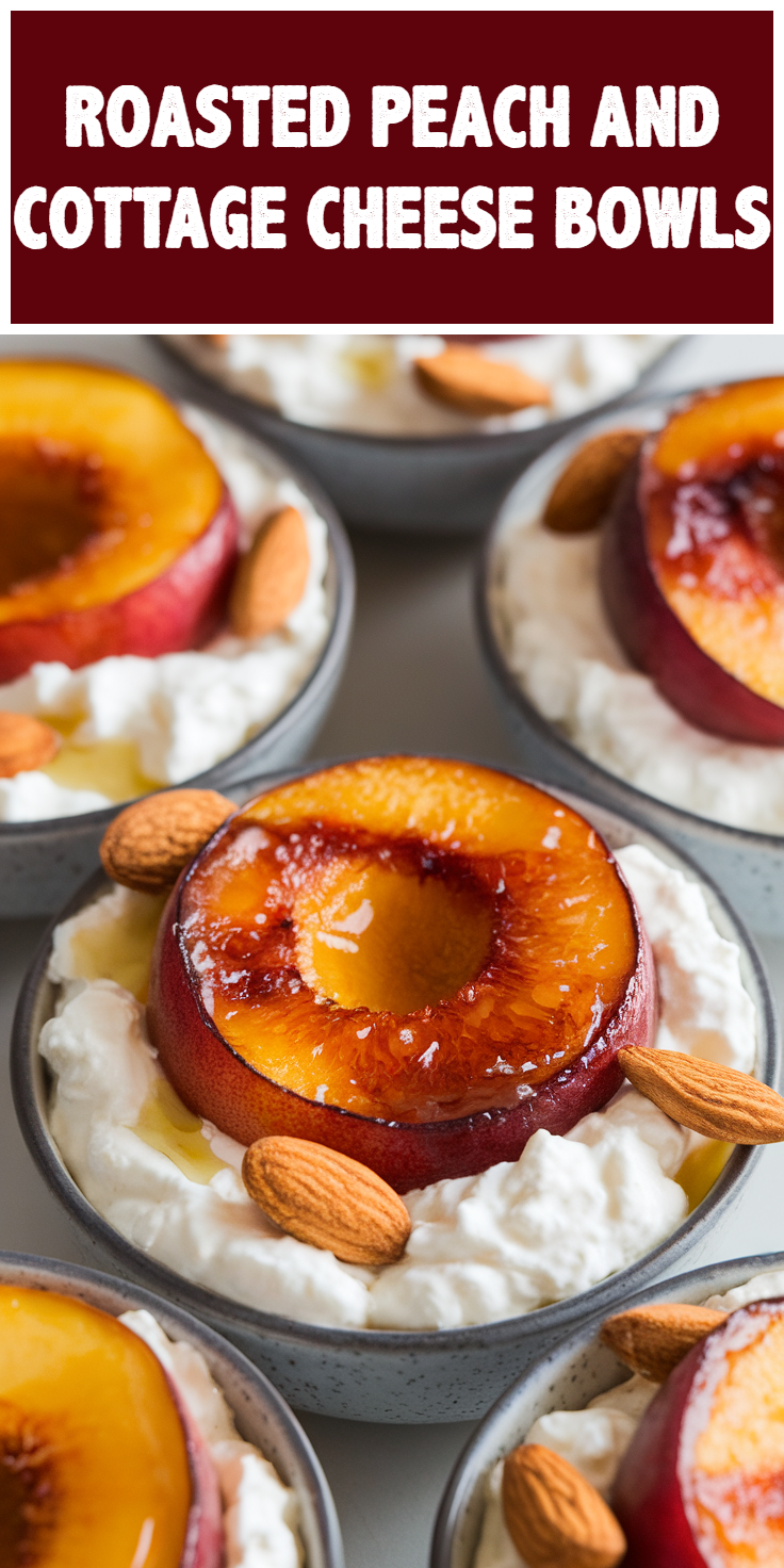 Roasted Peach and Cottage Cheese Bowls