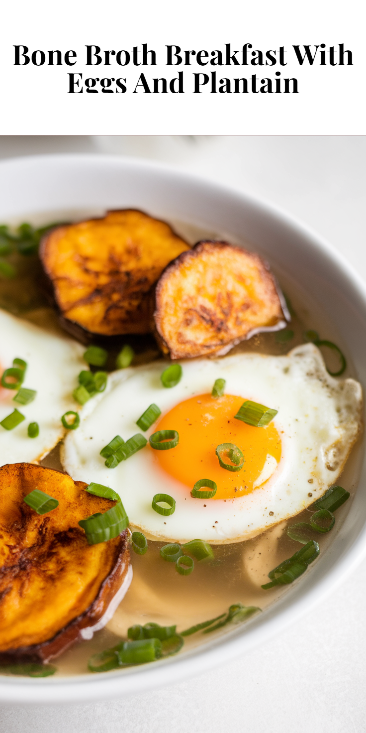 Bone Broth Breakfast With Eggs And Plantain